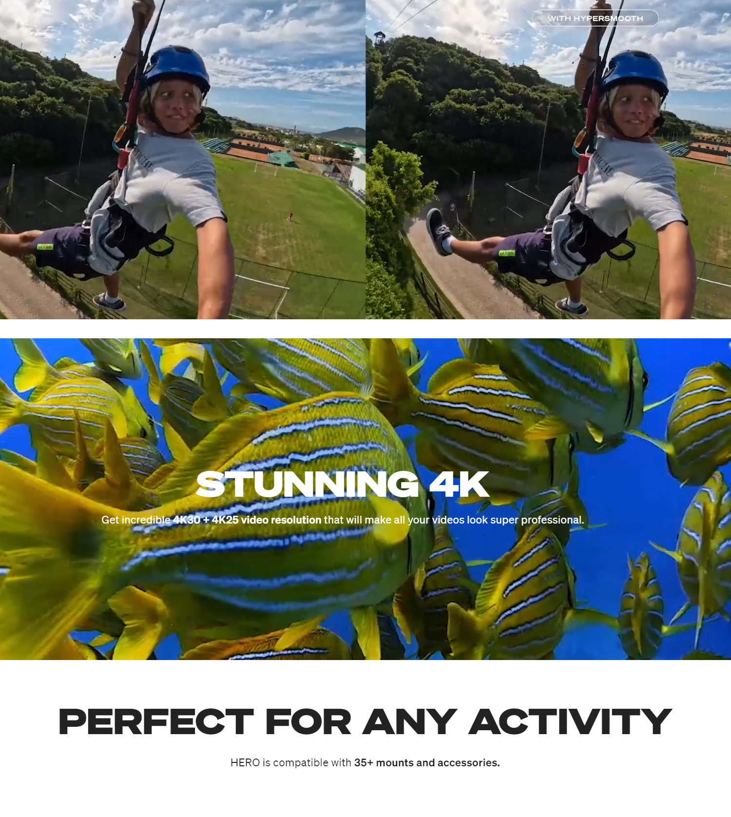 [1 Year Warranty] GoPro HERO, smallest 4K action camera, camera for ...