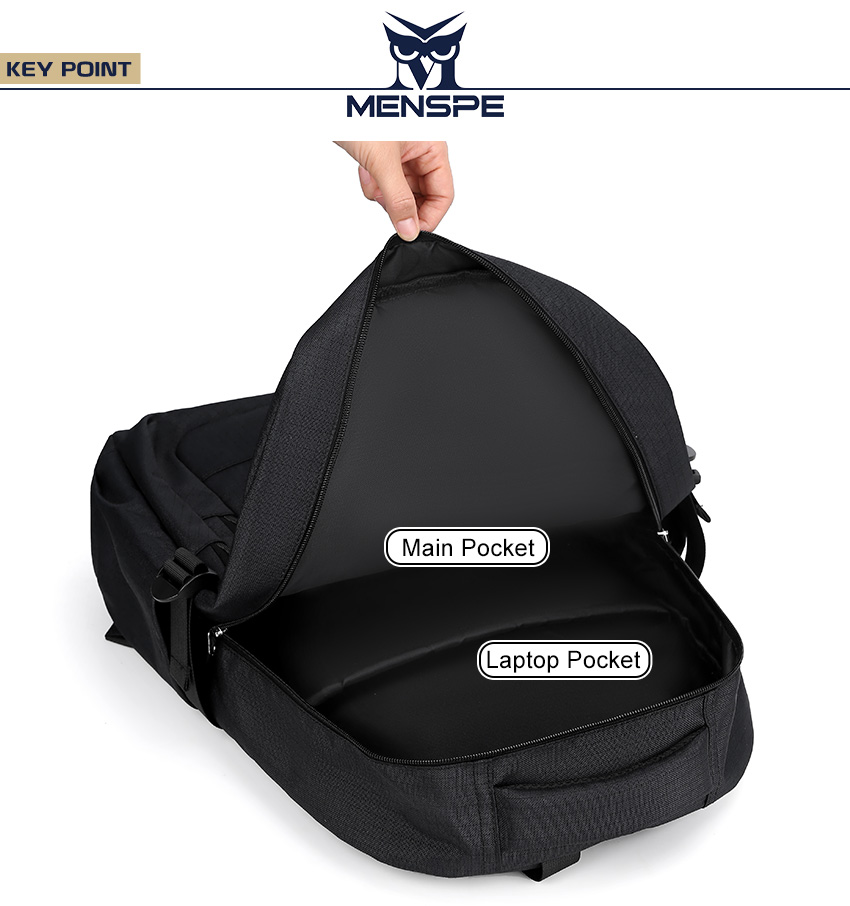 MENSPE Men Backpack Notebook Backpack Business Travel Bag Waterproof ...
