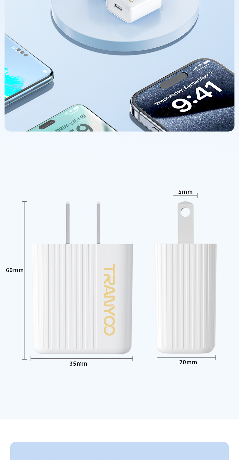 Tranyoo C03 12W Fast Charge set Power Adapter Quick Charge USB Original Type-C Iph Micro ...