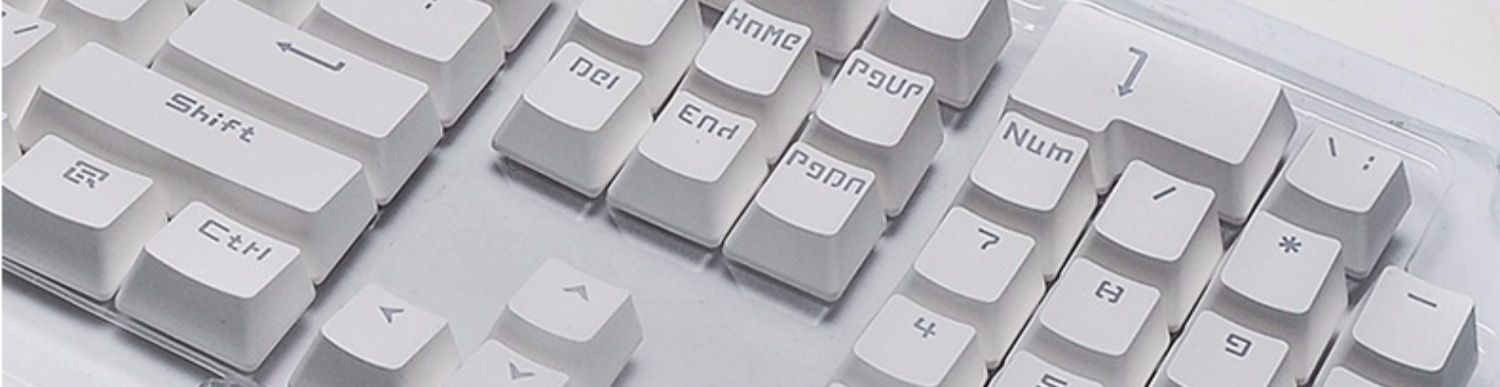 White Shine Through Keycaps ABS Double-Shot OEM Profile Keycap Custom ...