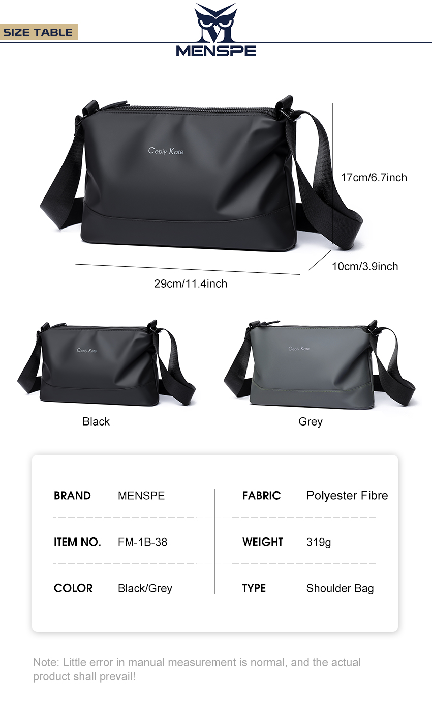MENSPE Men Bags Fashion Shoulder Bag Cross Body Bag Leisure Messenger ...