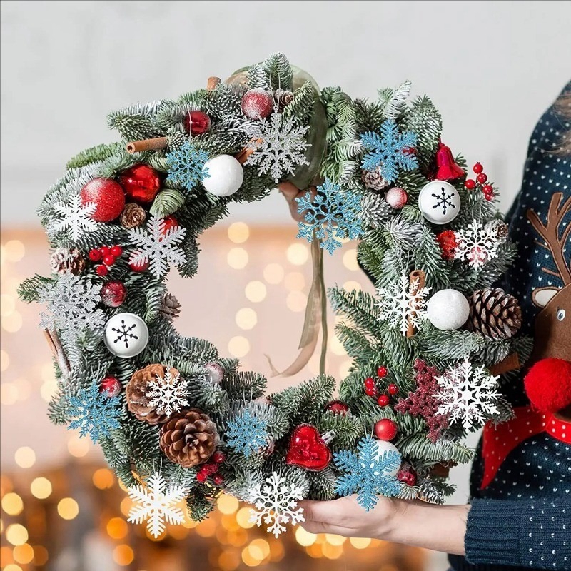 12PCS/Set Christmas Snowflakes Multicolour Christmas Tree Hanging ...