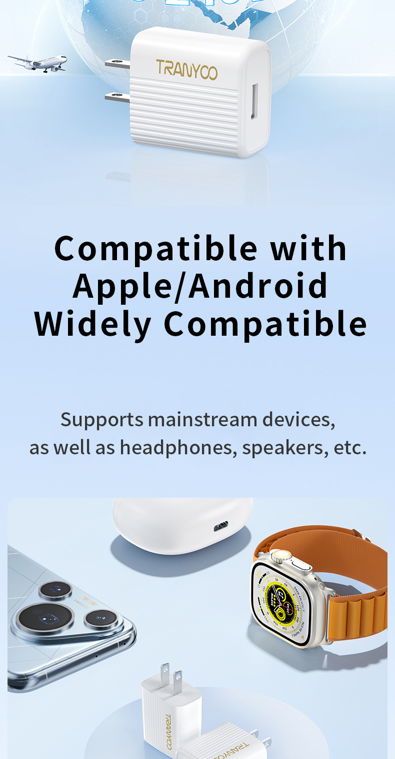 Tranyoo C03 12W Fast Charge set Power Adapter Quick Charge USB Original Type-C Iph Micro ...