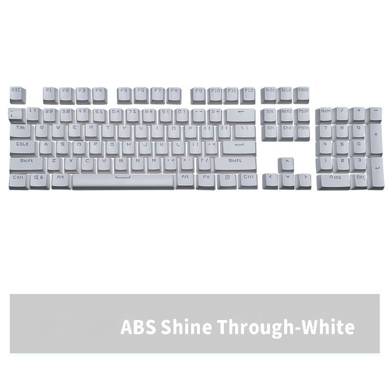 White Shine Through Keycaps ABS Double-Shot OEM Profile Keycap Custom ...