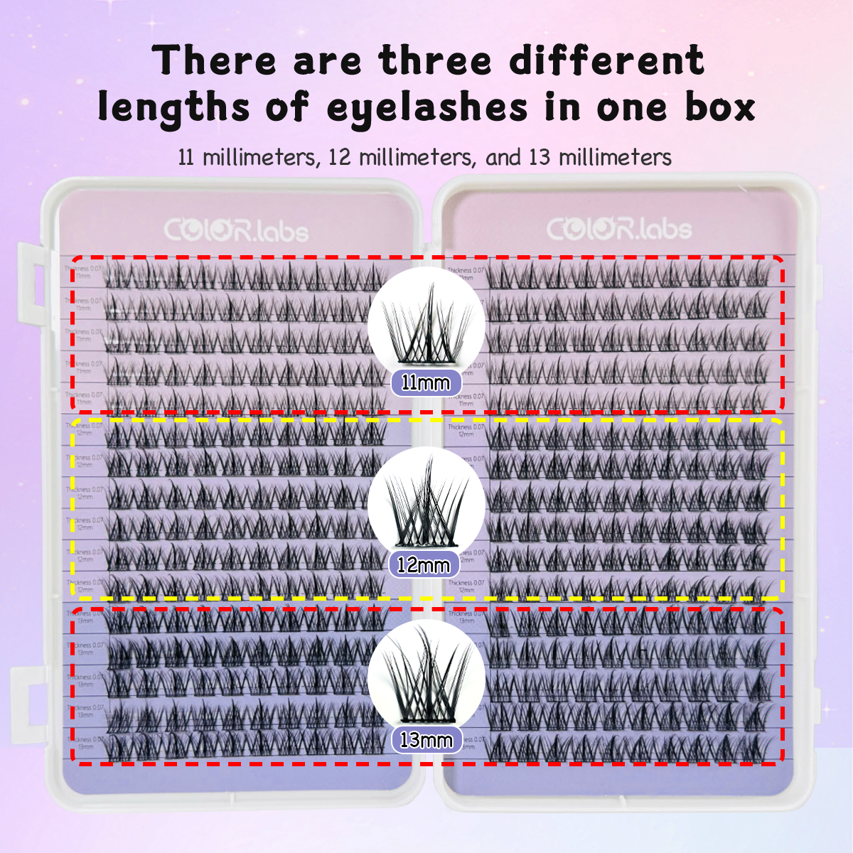 COLOR.labs Makeup Eyelash Extension Clusters Individual Lashes 320 WISP ...