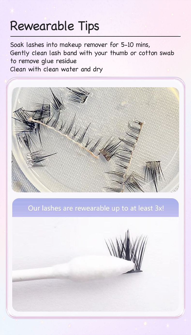 COLOR.labs Makeup Eyelash Extension Clusters Individual Lashes 320 WISP ...