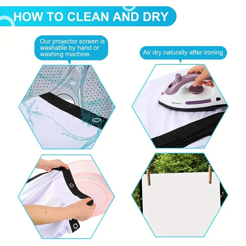 4K high-definition, easy to fold, convenient polyester soft screen, 120 ...