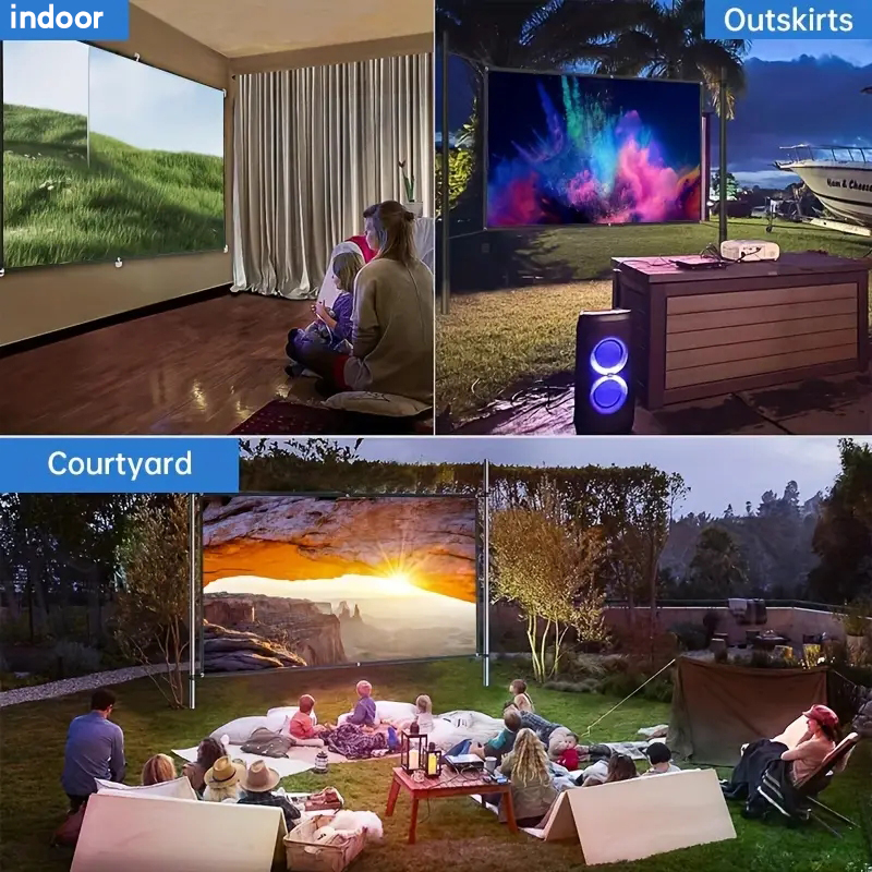 150 inch 4K high-definition, easy to fold, convenient polyester soft ...