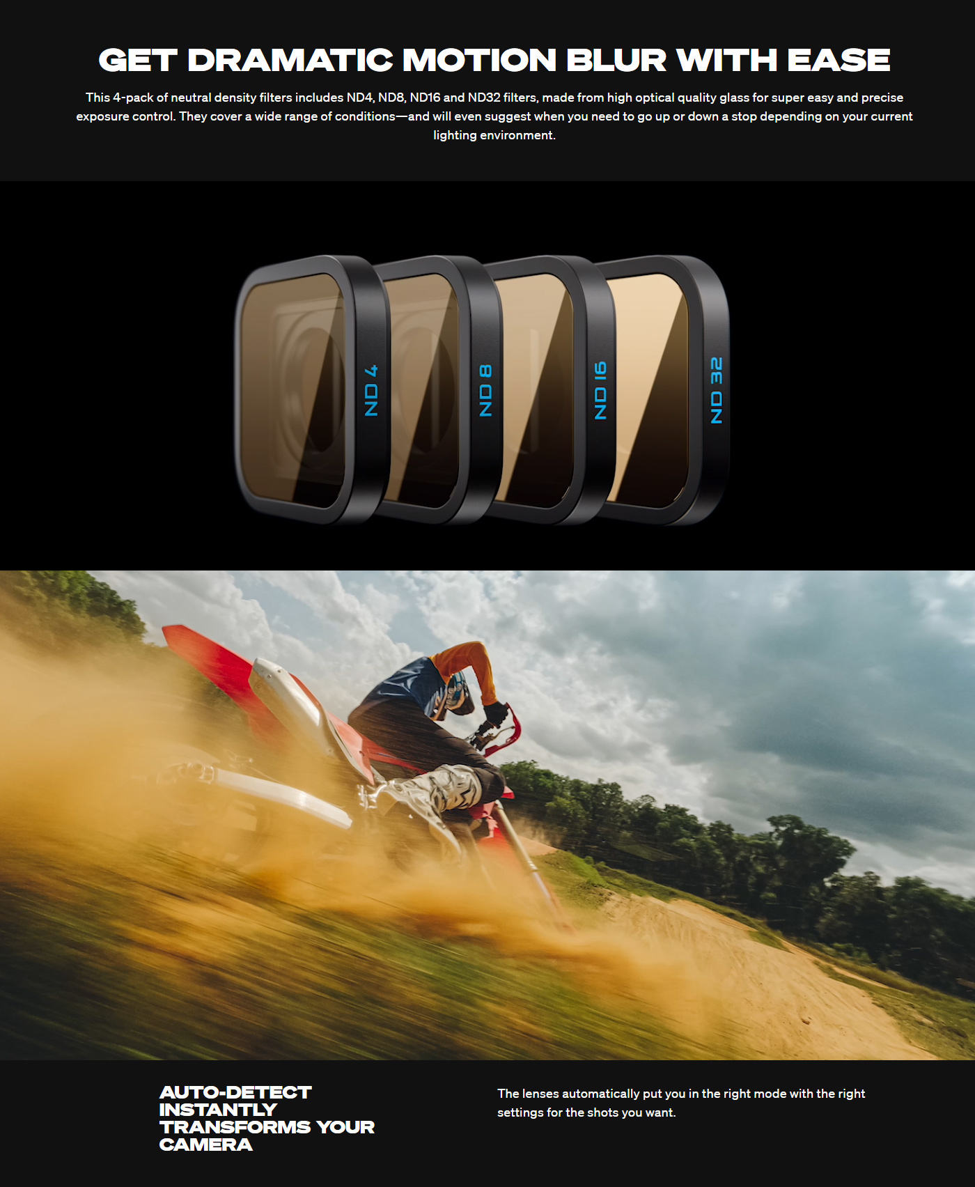 [New] GoPro ND Filter 4-Pack (For HERO13 Black)，Includes ND4, ND8, ND16 ...
