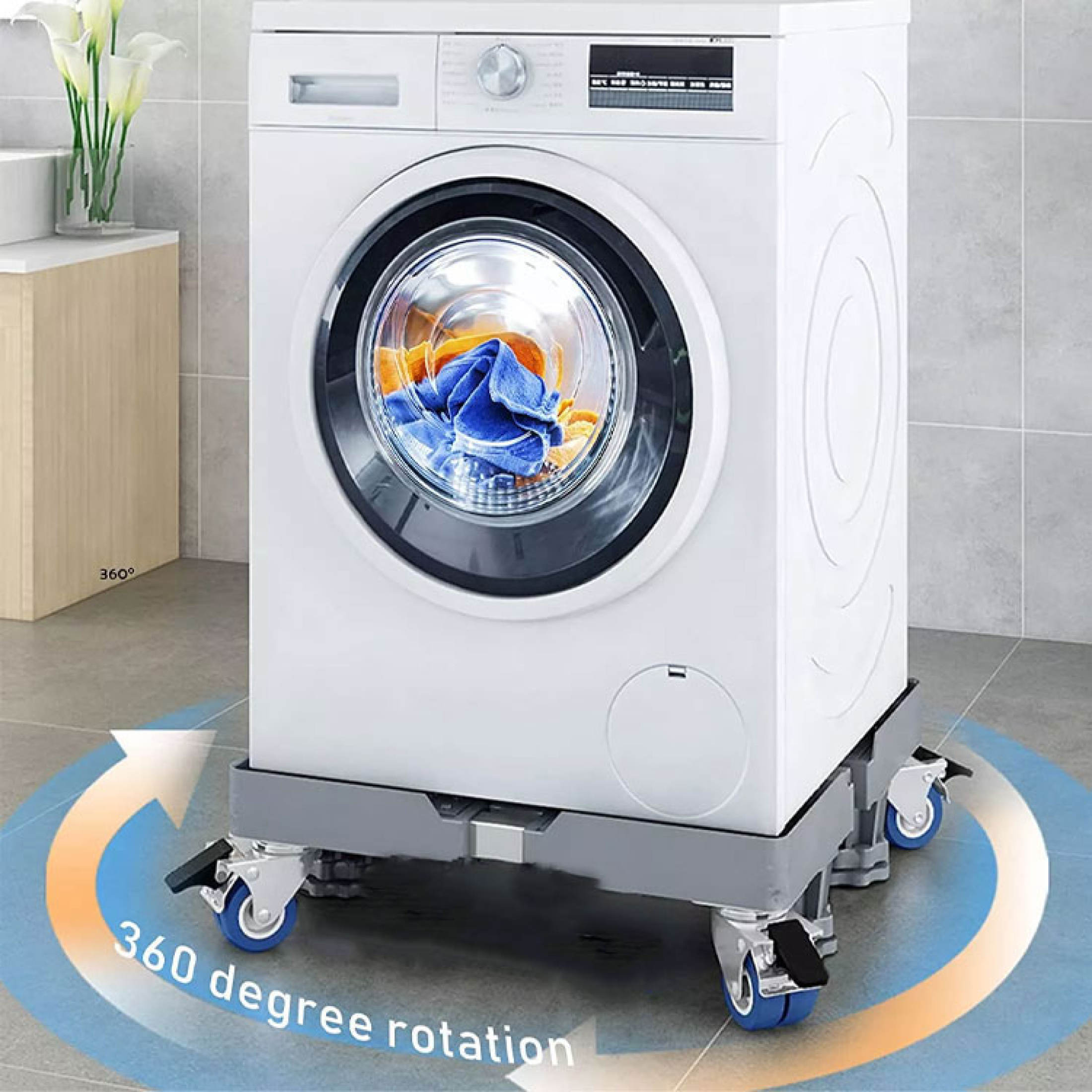 IFS 8 Foot Wheel Steel Refrigerator Stand Special Base Washing Machine ...