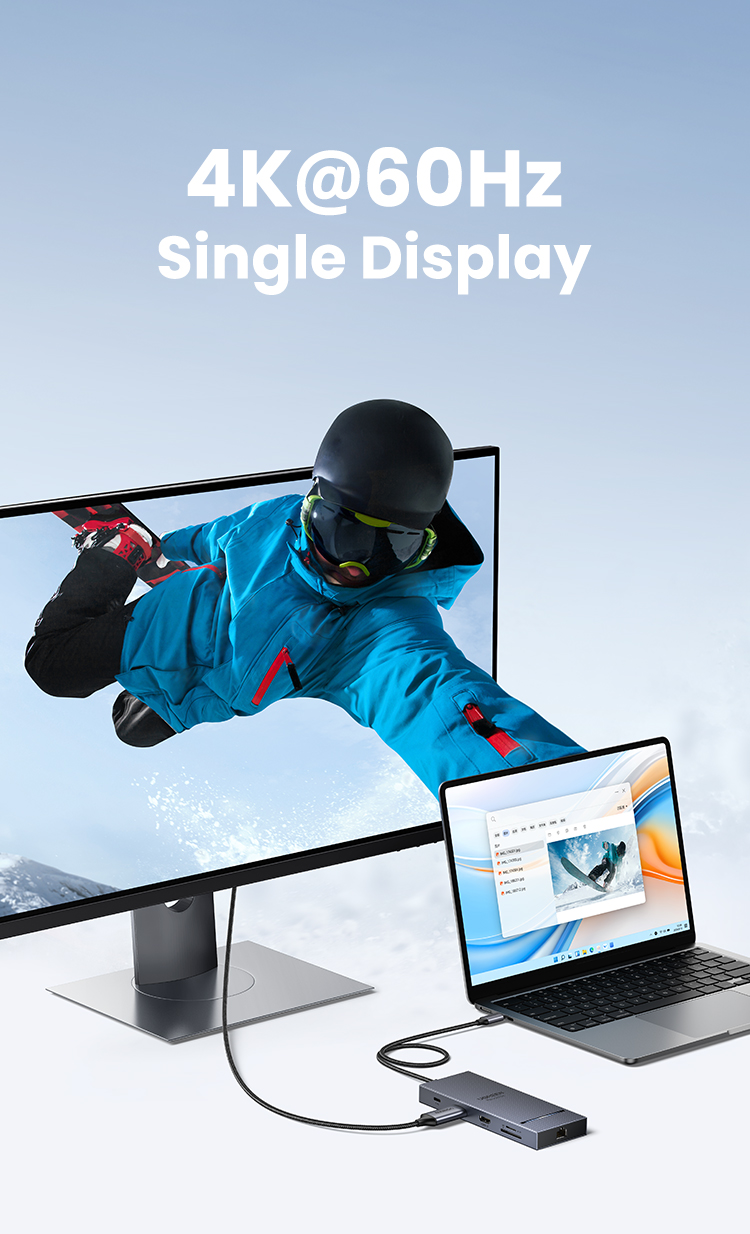 UGREEN 10Gbps Dual HDMI 7-in-1 Hub 4K@60hz Type C to HDMI USB3.2 Gen2 10Gbps 2xUSB-C 3.210Gbps ...