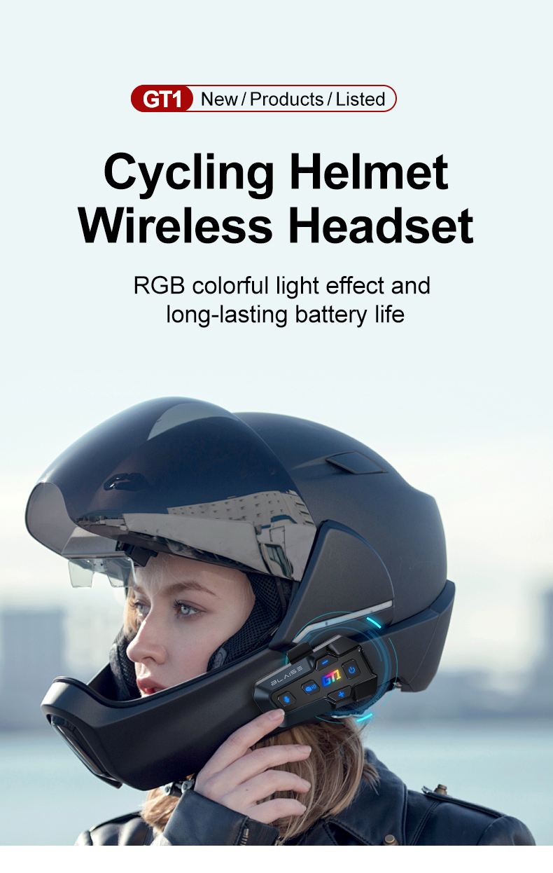 Blaise GT1 Motorcycle Helmet Intercom Headset Music Share Bluetooth ...