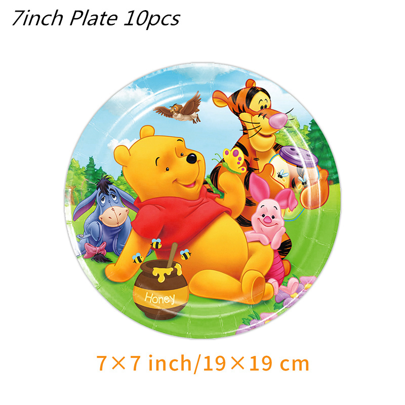 Winnie The Pooh Theme Birthday Party Decoration Disposable Tableware ...