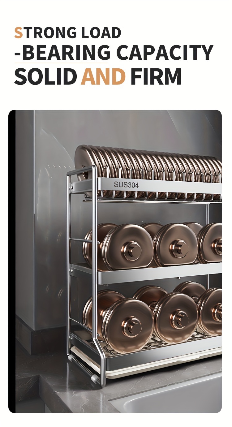 KEVE 304 Stainless Steel Dish Rack 2L/3L Dish Drainer Rack Dish Rack ...