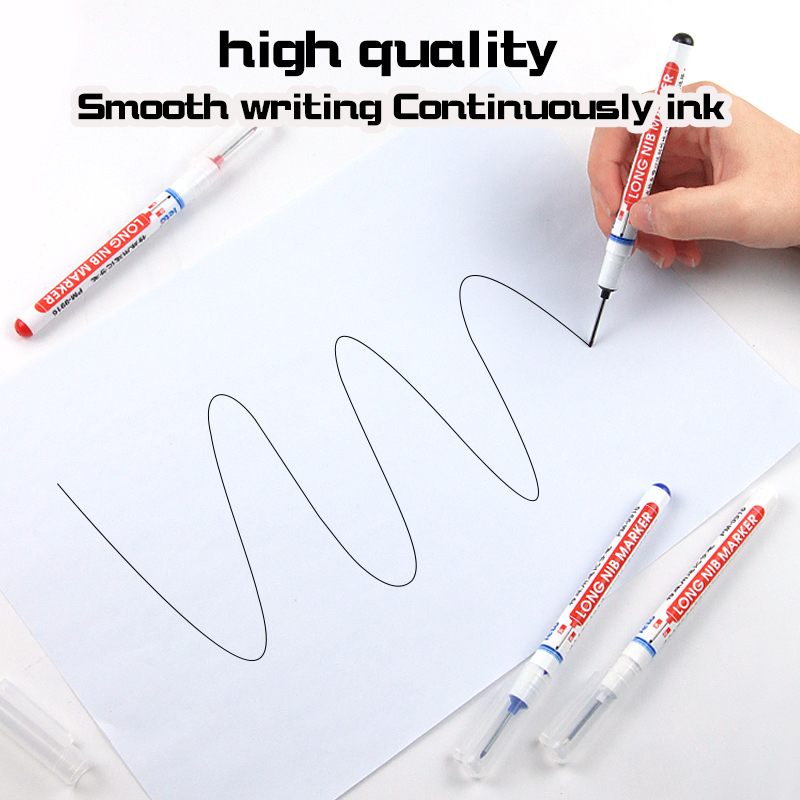 Permanent Long Nib Marker Set - 20mm Fine Tip Waterproof Markers for ...