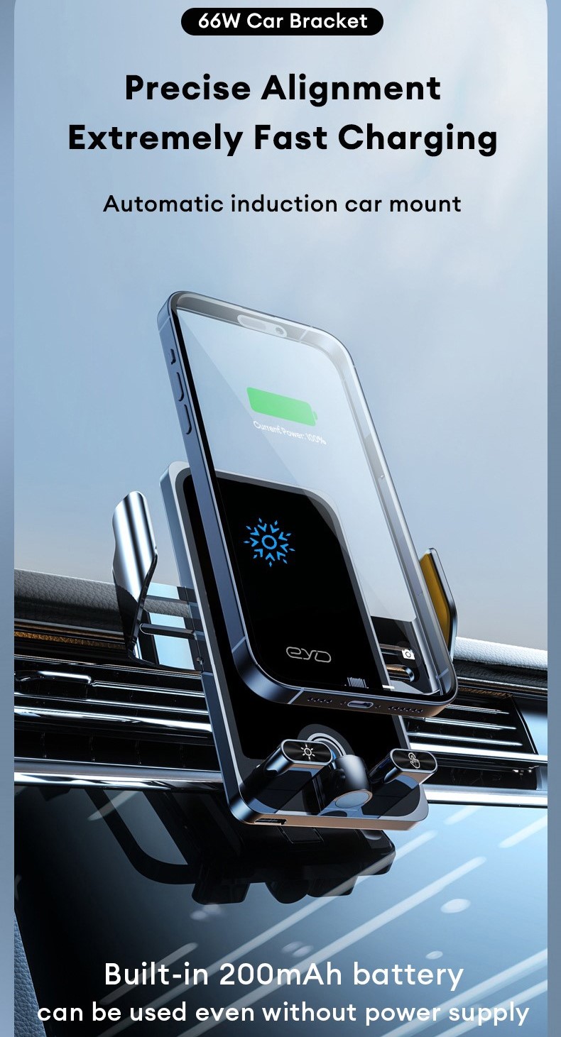 EYD F18PRO Car Wireless Charger 66W Super Fast Magnetic Bottom Charging Unshaking 360° Rotation ...