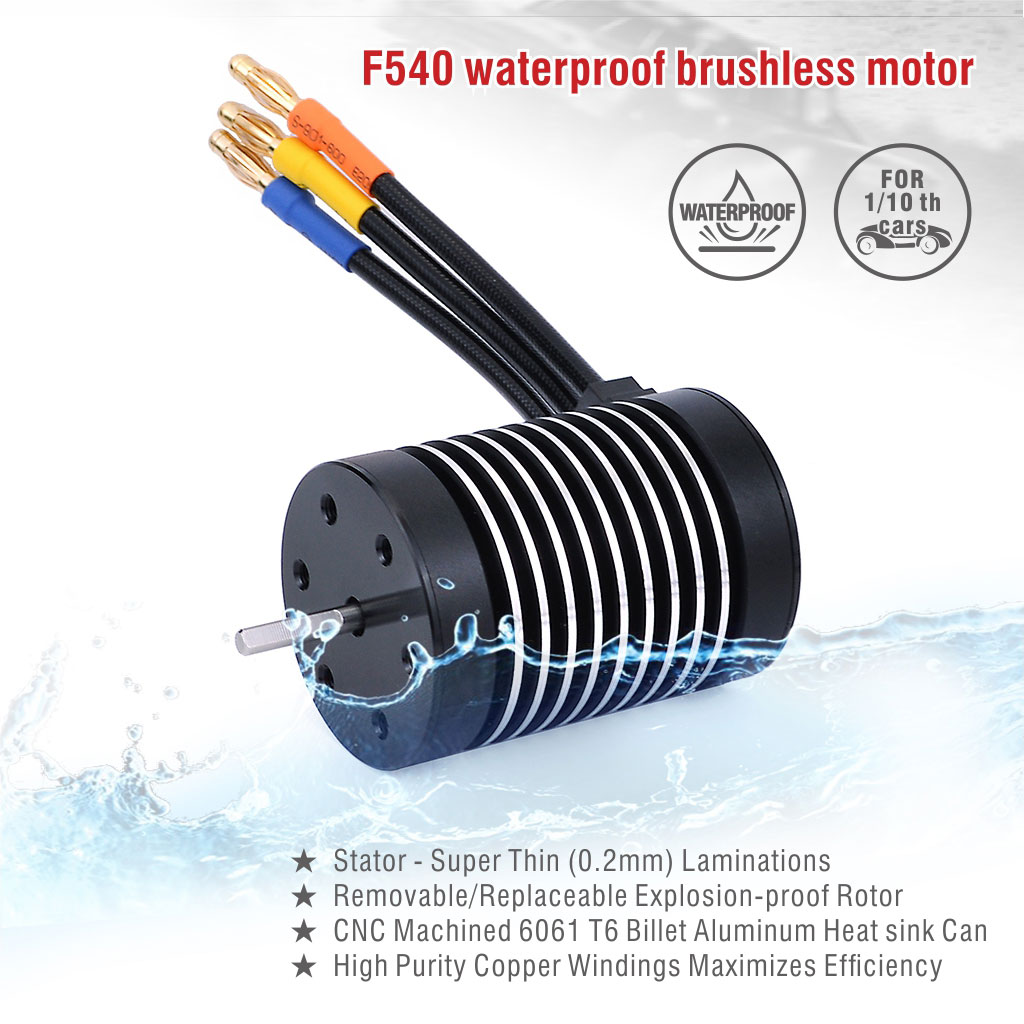 SURPASS Rocket F540 Sensorless Brushless Motor Waterproof Motor For 1/10 1/12 12428 10428 WPL ...