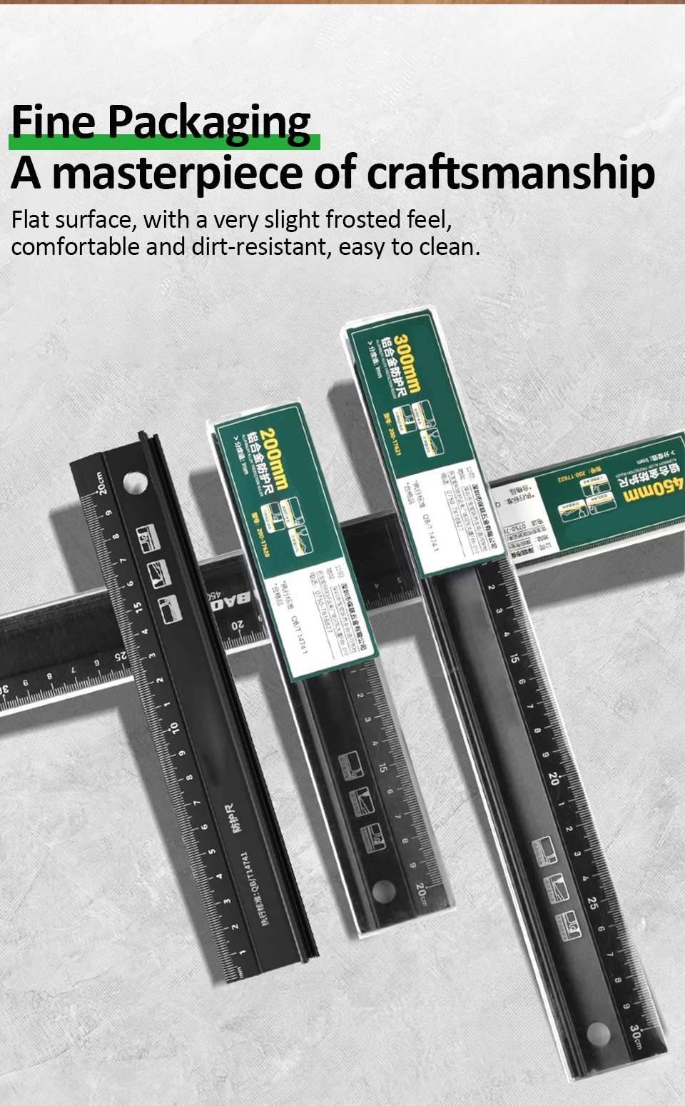 Aluminum Alloy Multifunctional Protective Ruler Anti Cutting Hand Ruler ...