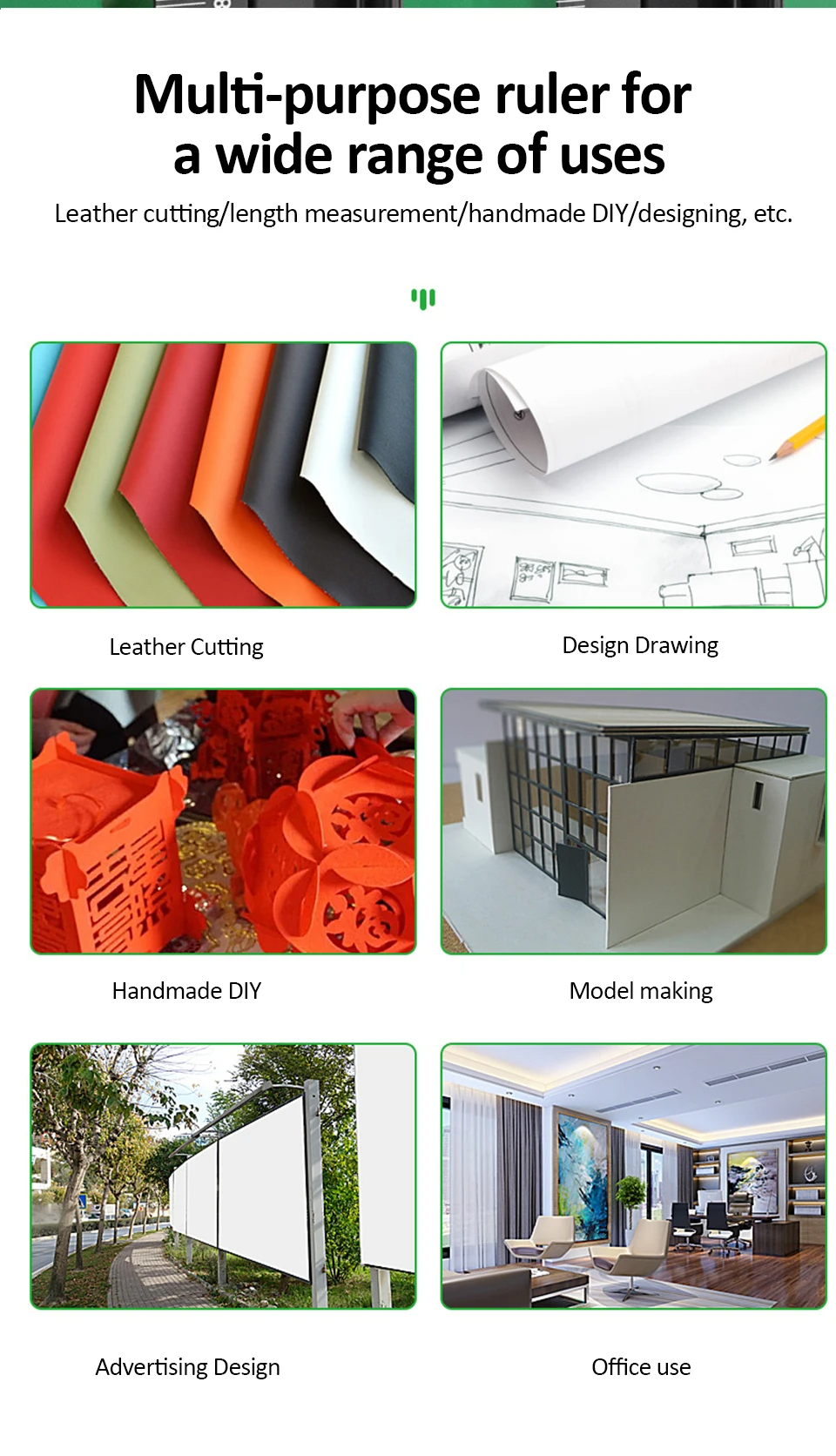 Aluminum Alloy Multifunctional Protective Ruler Anti Cutting Hand Ruler ...