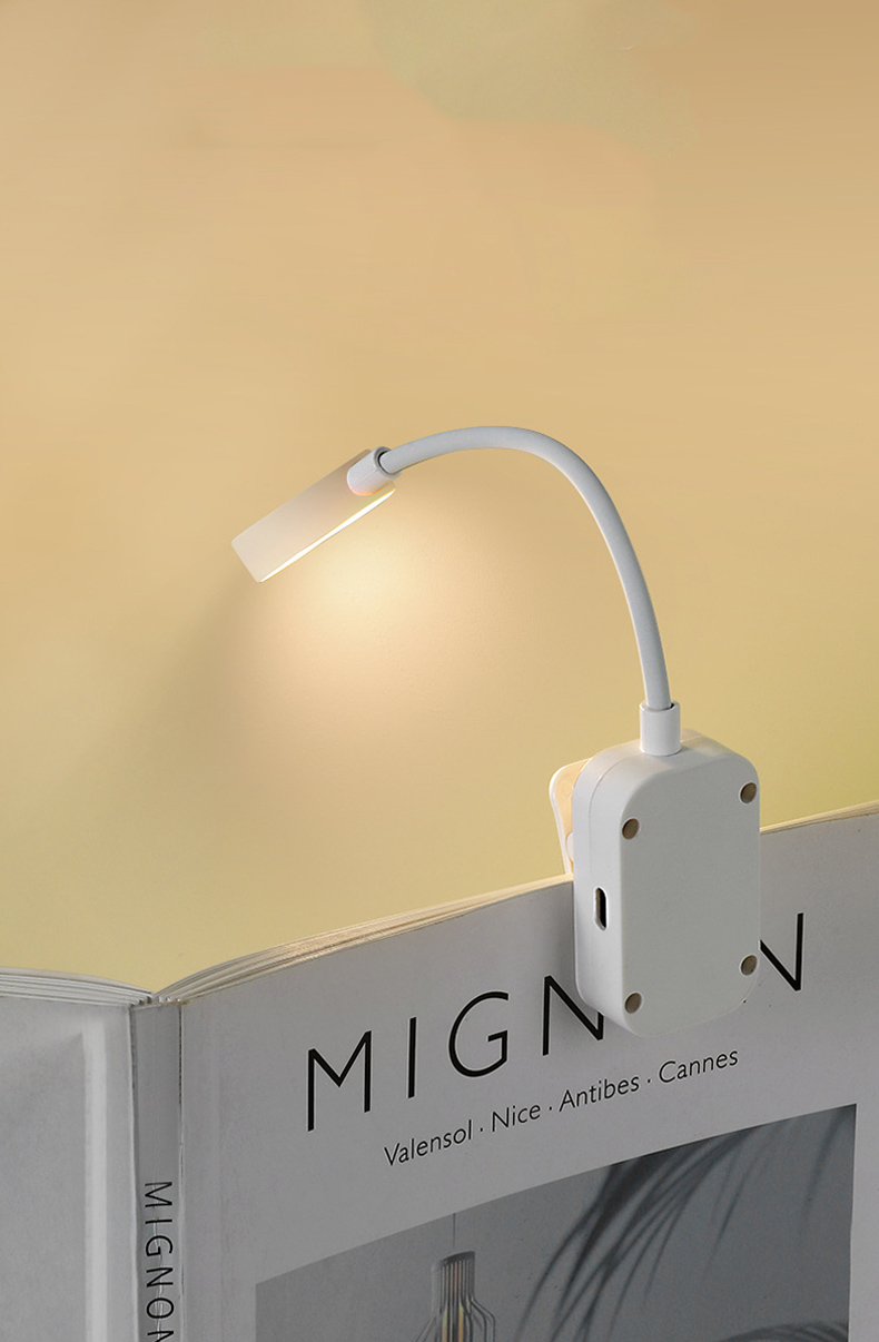 Mini LED Book Night Light Adjustable Clip 360°Flip Study Eye Protection ...
