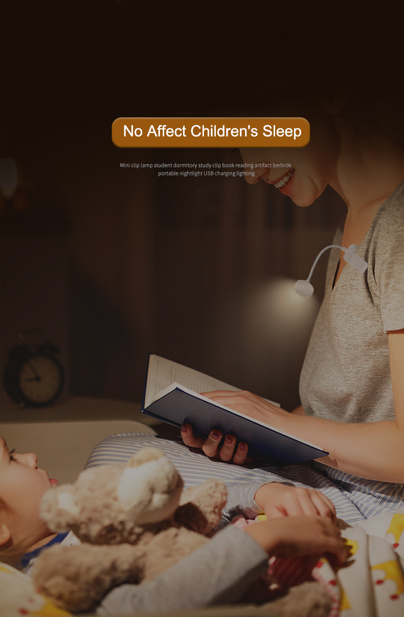 Mini LED Book Night Light Adjustable Clip 360°Flip Study Eye Protection ...