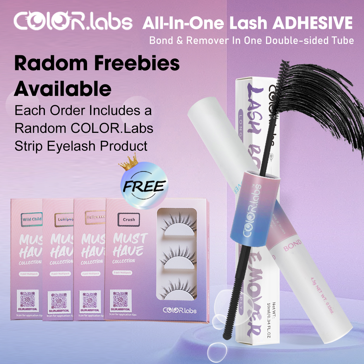 COLOR.Labs All-in-One Lash Bond, Mascara, Remover, Quick Drying Glue ...