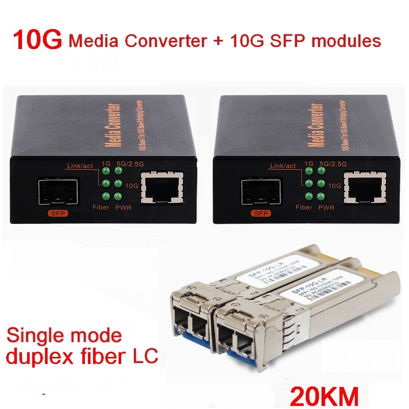 10G Enhanced SFP+ Media Converter 10GBase-T Ethernet Switch RJ45 to ...