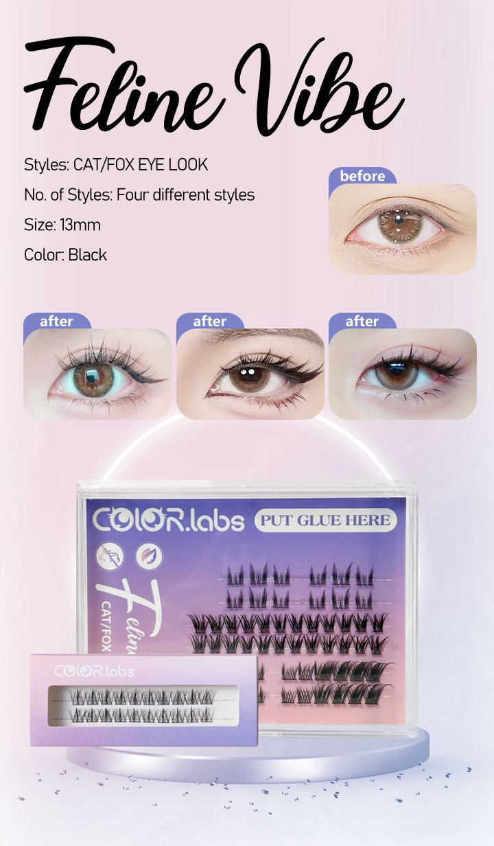 COLOR.Labs Cluster Eyelashes CAT/FOX Eye Look + Freebies(20x Best ...