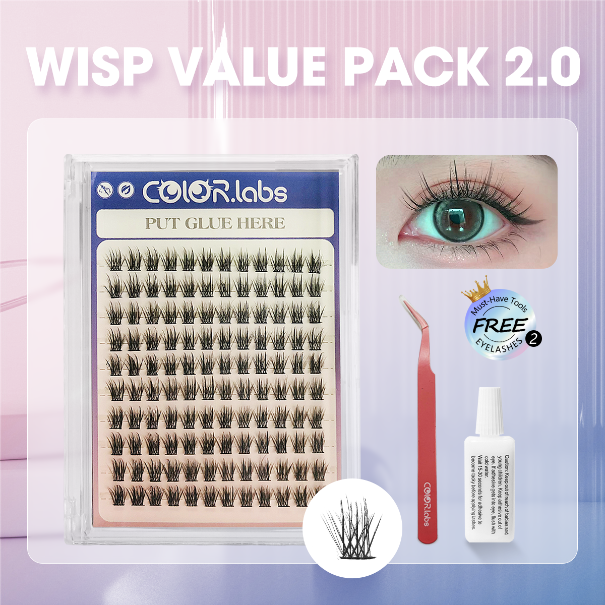COLOR.Labs Eyelash Extension Reusable Wisp Value Pack 2.0 120 ...