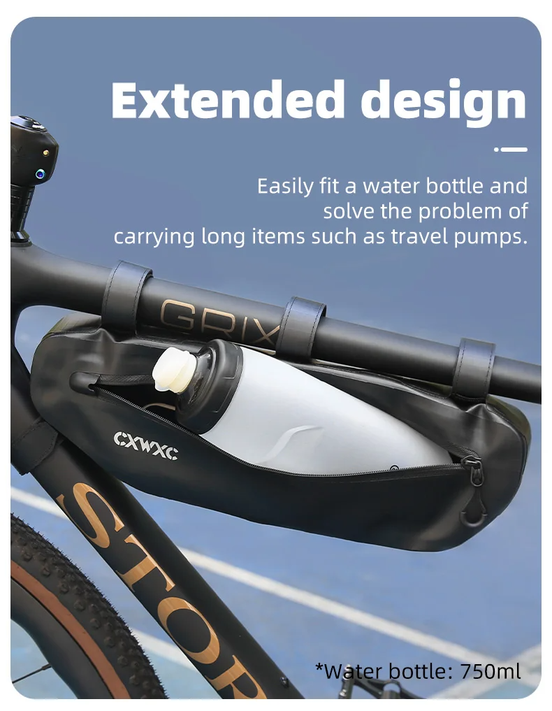 CXWXC 1.8L/3L/4L Fully Waterproof Bicycle Triangle Bag Bike Frame Front ...