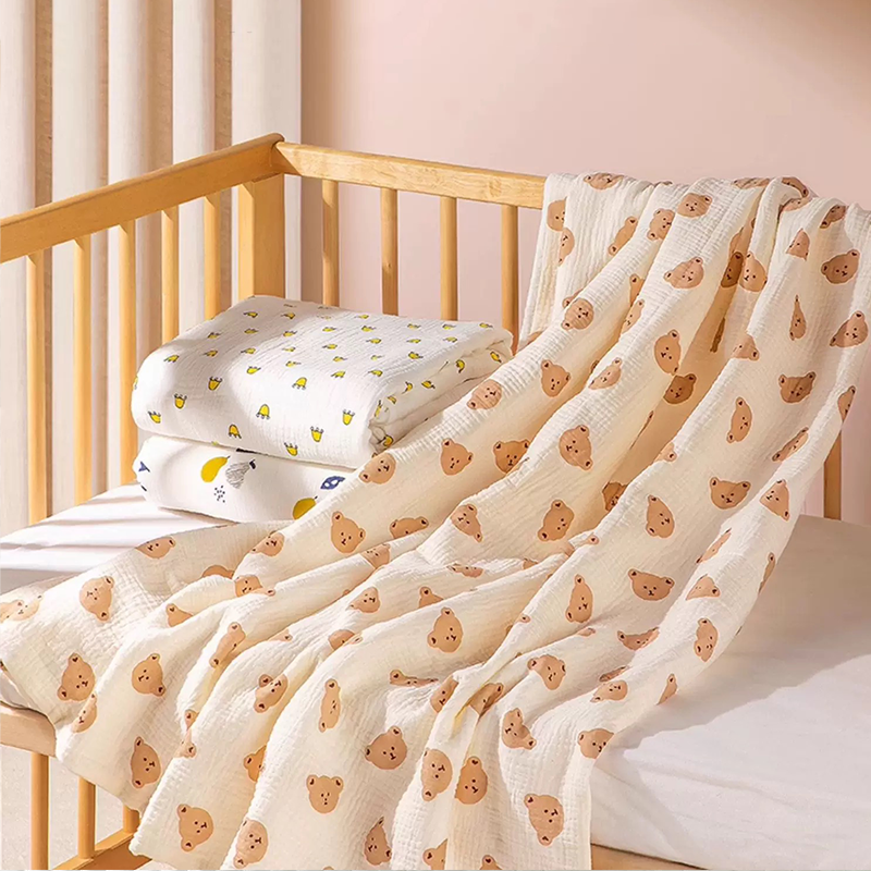 Baby Muslin Blanket 100*100cm Infant Receiving Blanket Newborn Swaddle ...