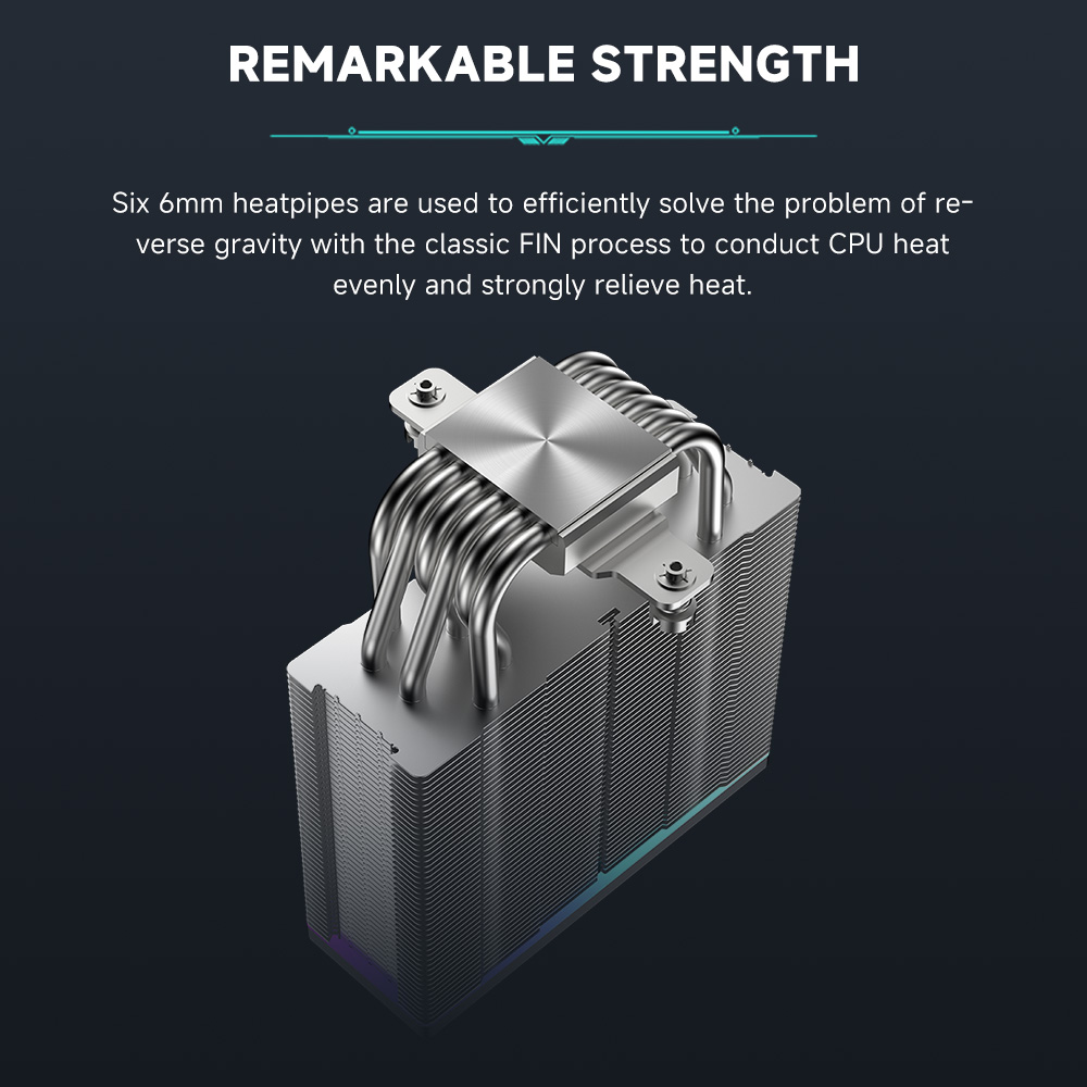 Coolleo B60 DIG ARGB CPU Cooler Black 6 Heat Pipes Temperature Digital ...