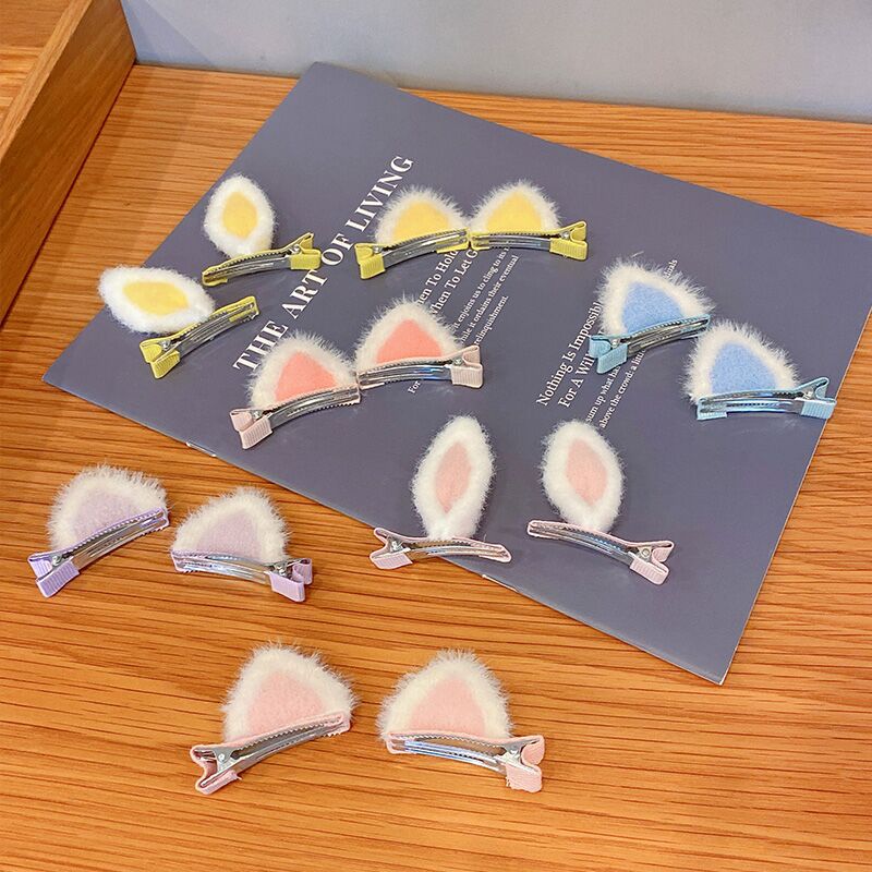 A pair Plush rabbit ears clip three-dimensional autumn and winter new ...