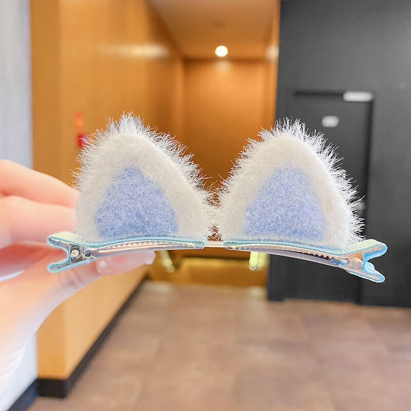 A pair Plush rabbit ears clip three-dimensional autumn and winter new ...