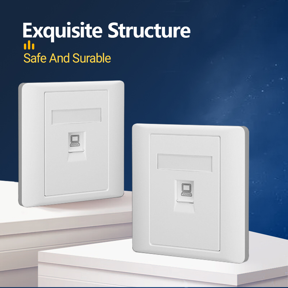 HOOLNX 1/2/3/4-port Wall Faceplate Socket White Wallplate 1-Port 2-Port ...