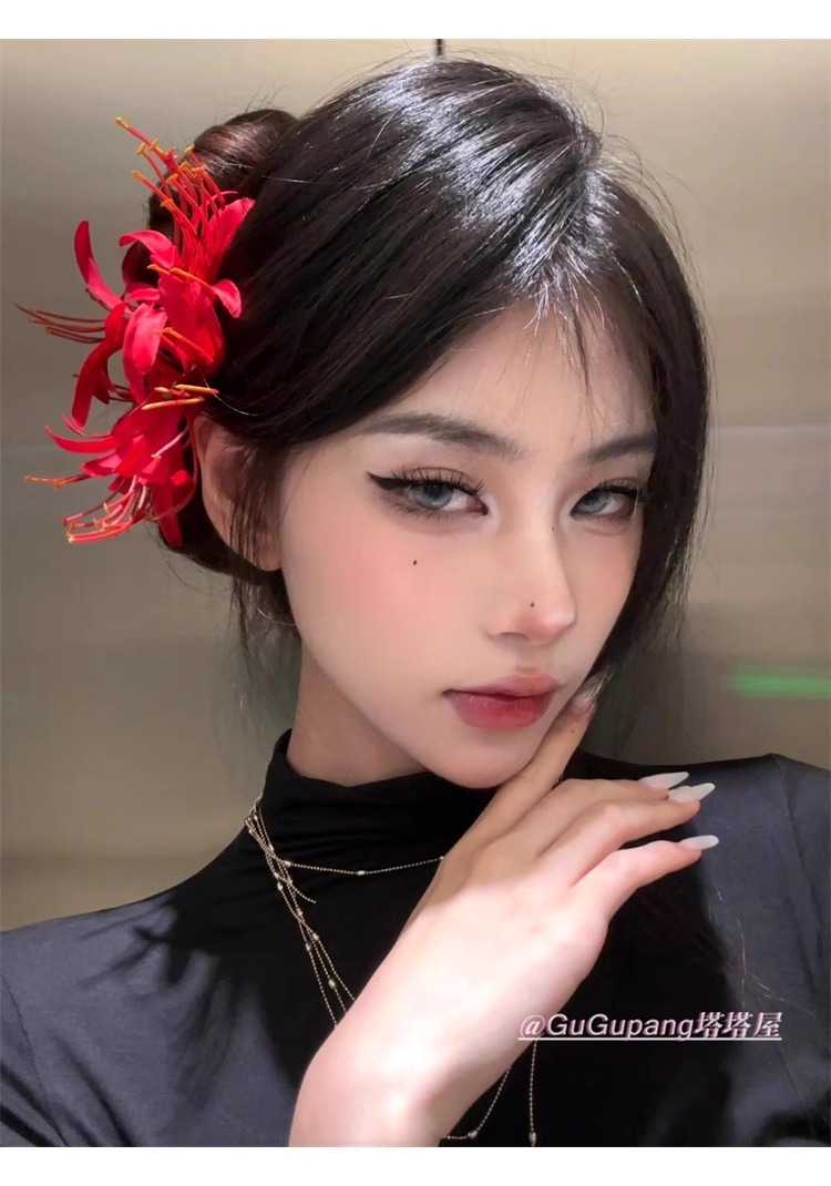 Red Underworld Flower Clip Beautiful High end Simulation Lace Clip ...