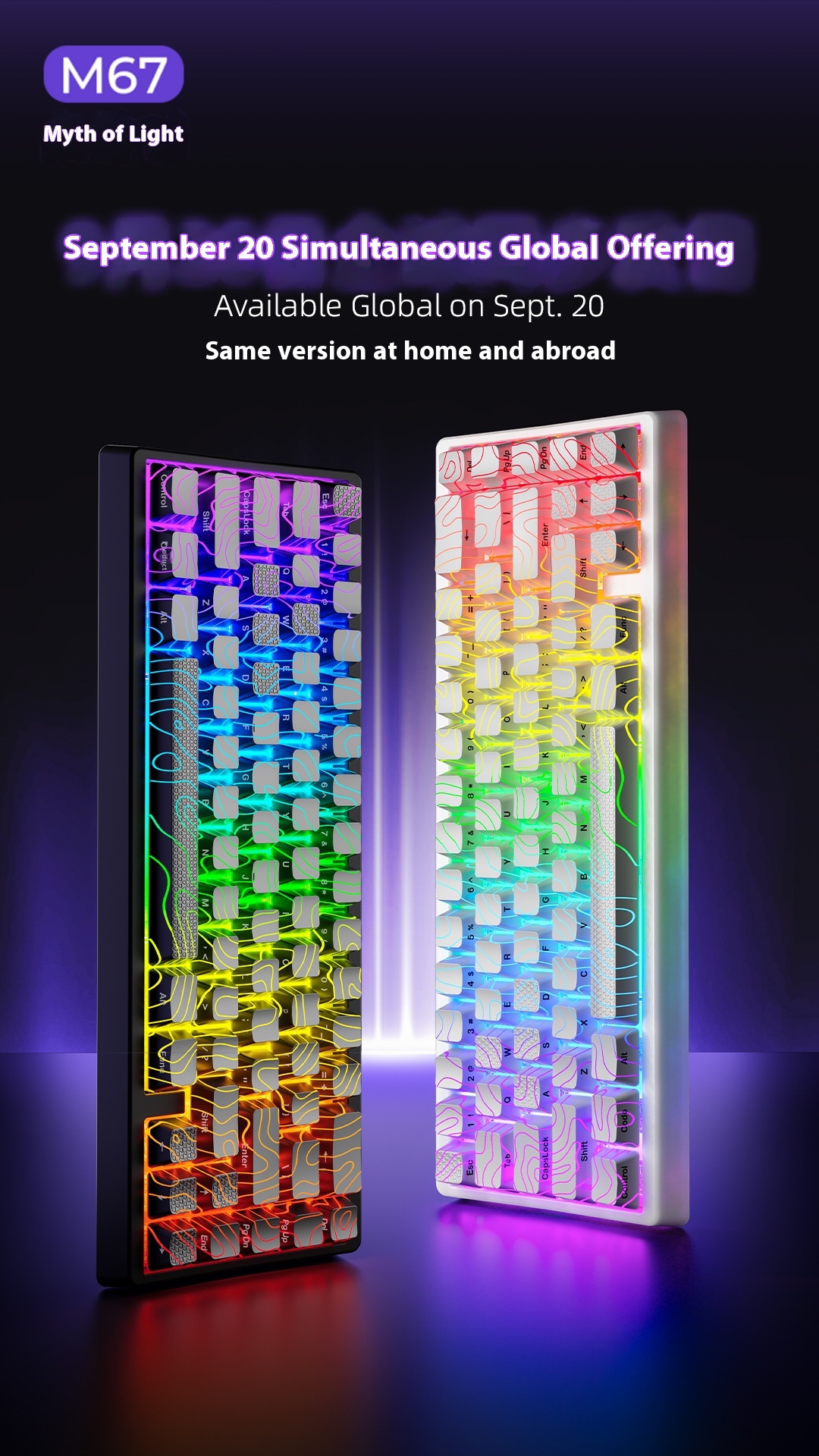 XVX M67 Light Myth Ultimate Selection Wired Mechanical Keyboard IMD ...