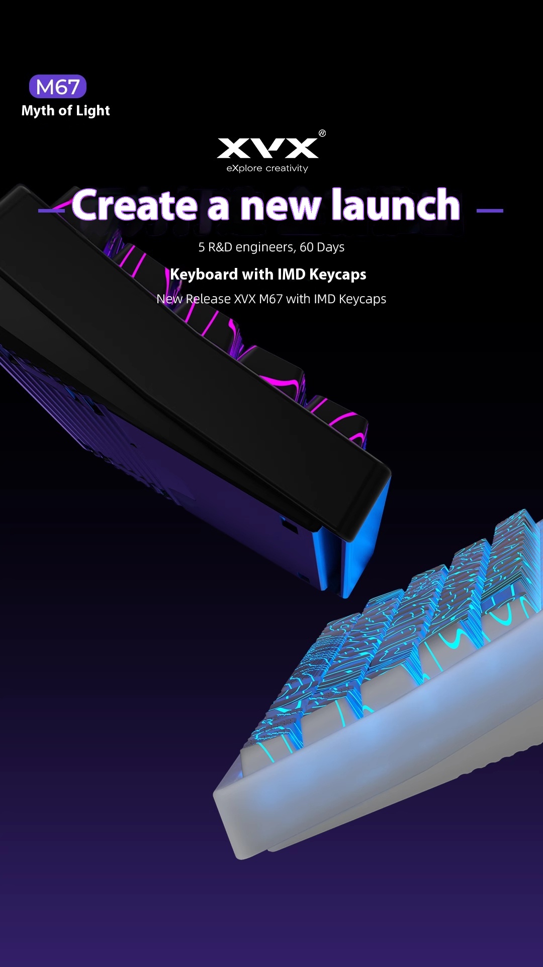 XVX M67 Light Myth Ultimate Selection Wired Mechanical Keyboard IMD High Line 2.0 Keyboard Game ...