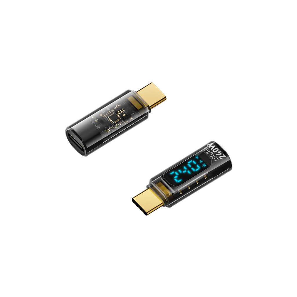 USB C Adapter LED Power Display Screen 240W 40Gbps PD3.1 Type-c Cable ...