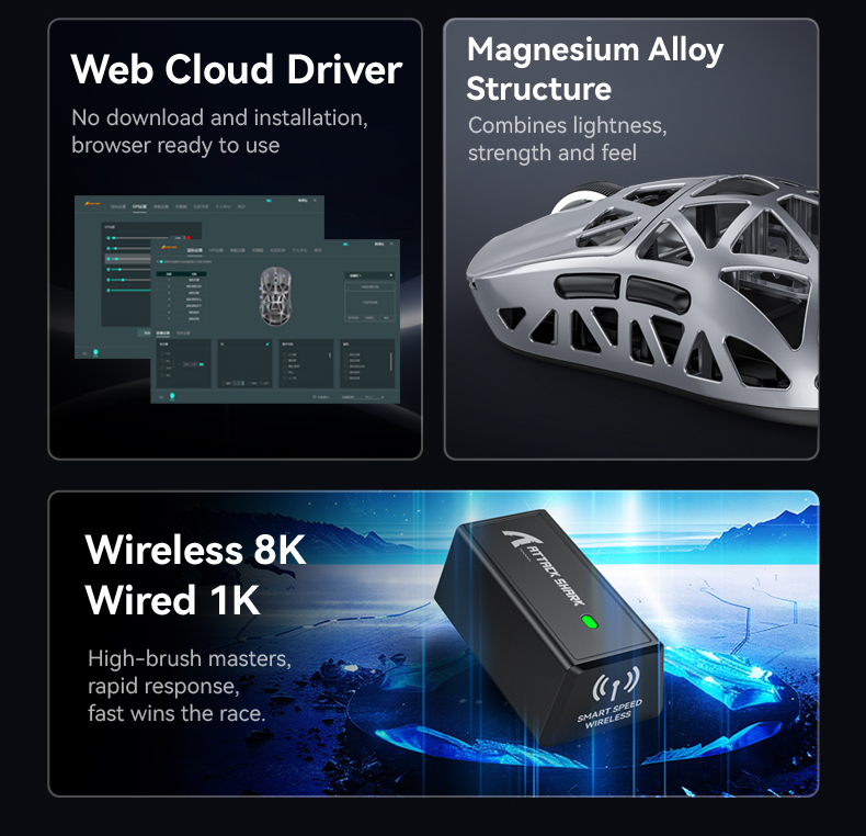 Attack Shark R2 PAW3950 Gaming Mouse, Ultralight 45g, 8000hz, 42000 DPI ...