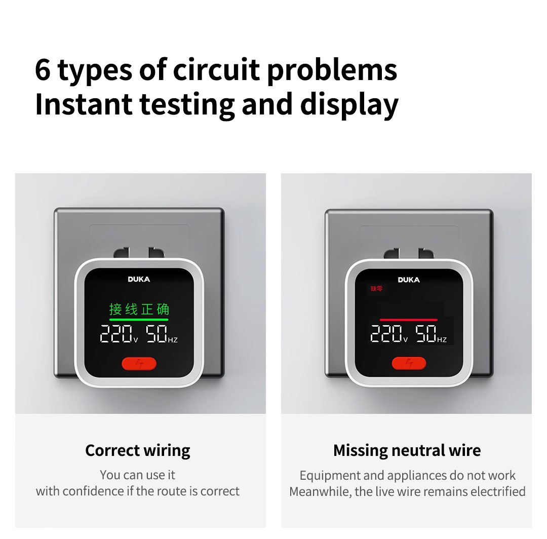 DUKA ST2 Smart Socket Tester With HD Color Display Line Problem And ...