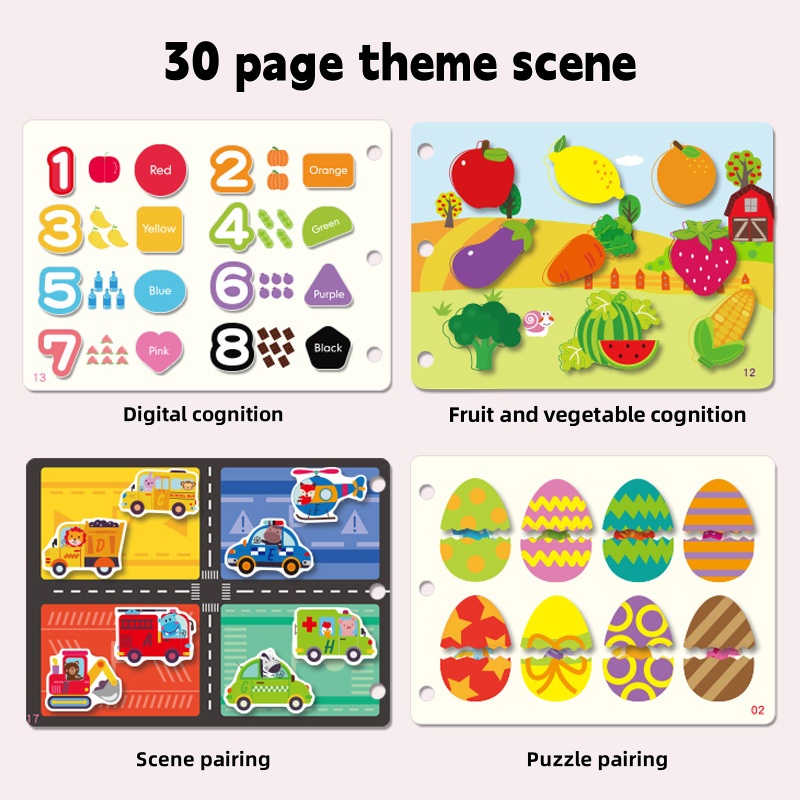 14/30Pages Kids Hand On Sticker Game Busy Book Kids Montessori Toy ...