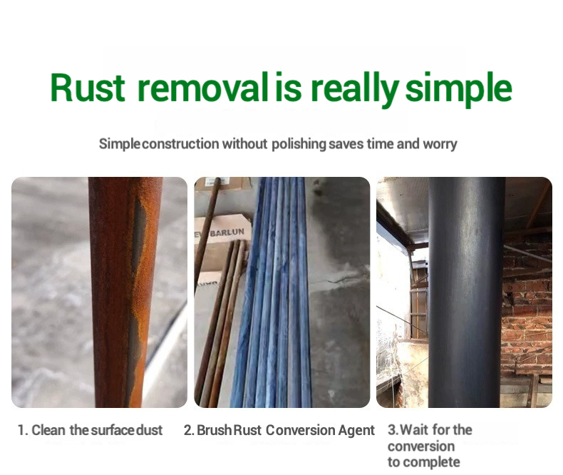 No Need to Polish 2 in 1 Rust Converter Anti Rust Paint for Metal 1000G ...