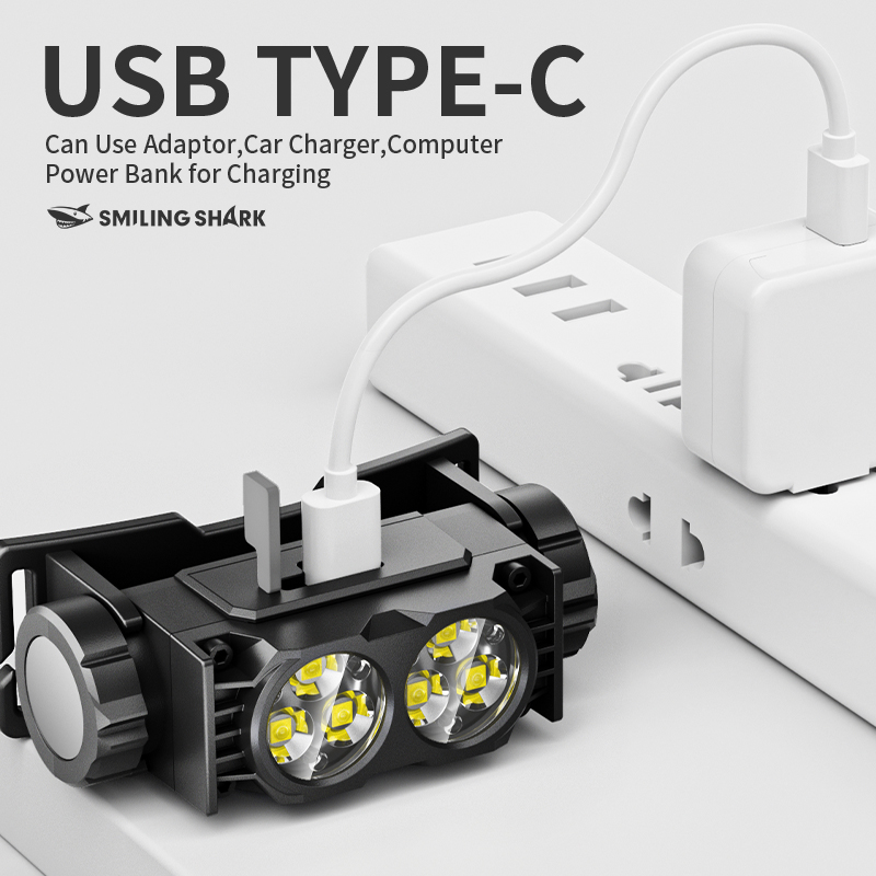 Smiling Shark TD0193 Rechargeable Headlight Mni Headlamp Led*6 2800LM ...