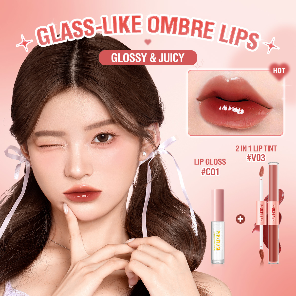PINKFLASH Matte & Shine Lip Set 2 PCS | Shopee Philippines