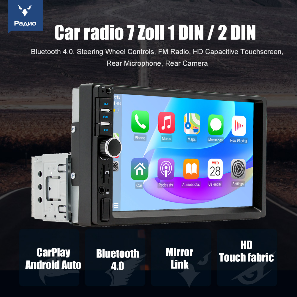 【Manila Shipping】ESSGOO 【7018D】 Car Radio 7" HD Touch Screen 1 Din 2 Din Universal Auto MP5 ...
