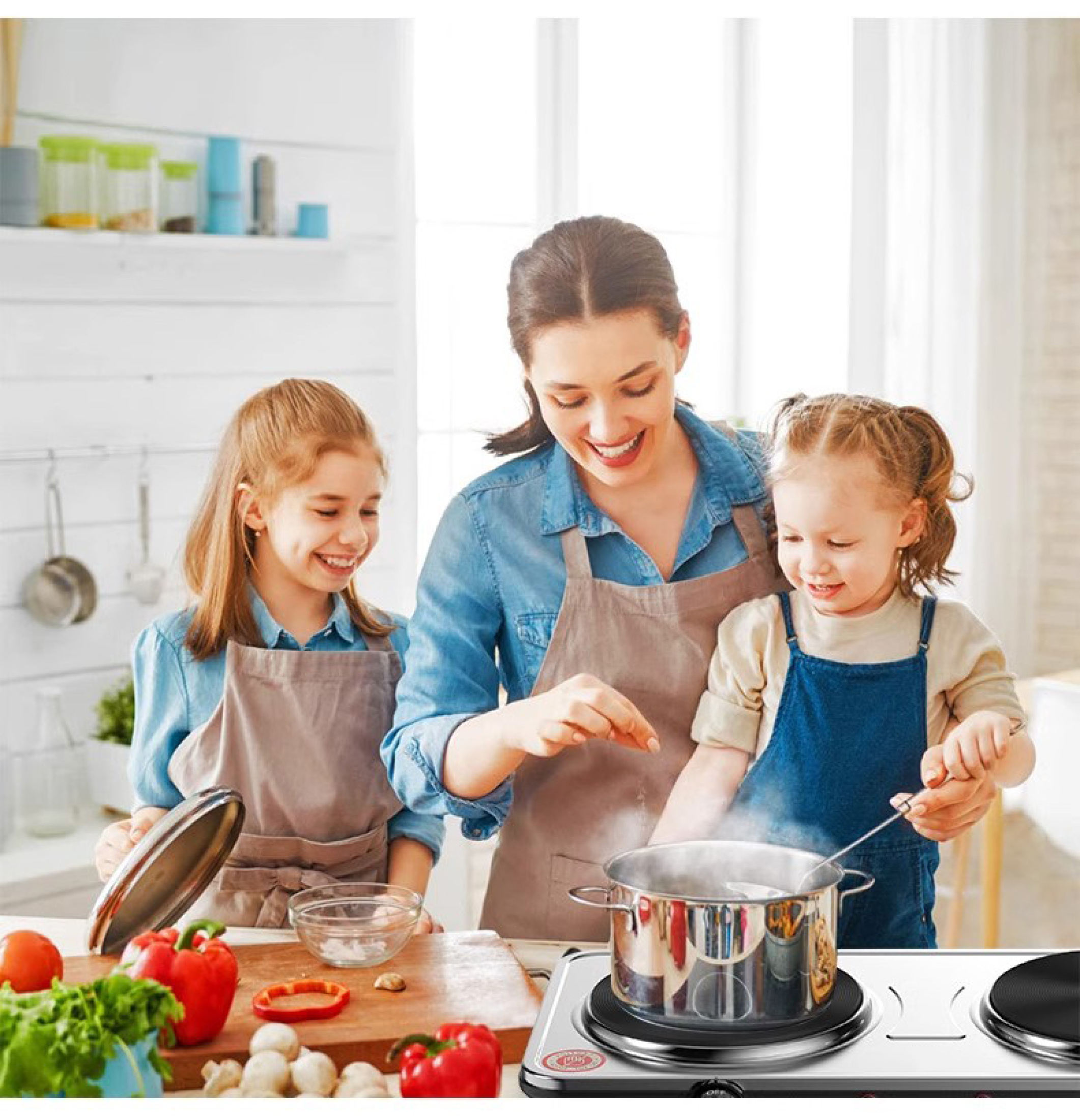 DQQI 2000W Electric Stove Double Hot Plate Electric Cooking Stove ...