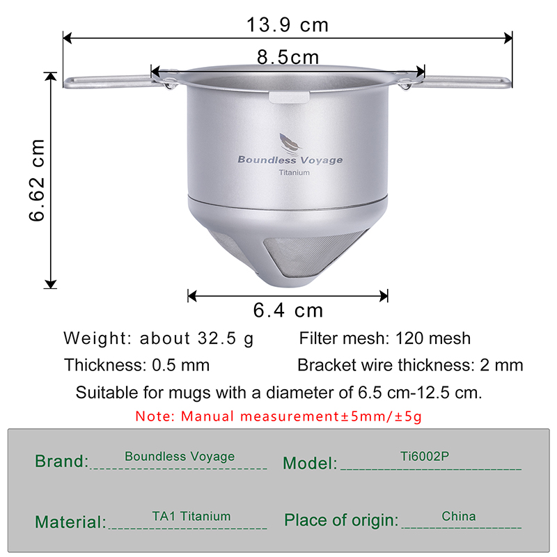 Boundless Voyage Titanium Coffee Mesh Filter Pour Over Paperless Coffee ...