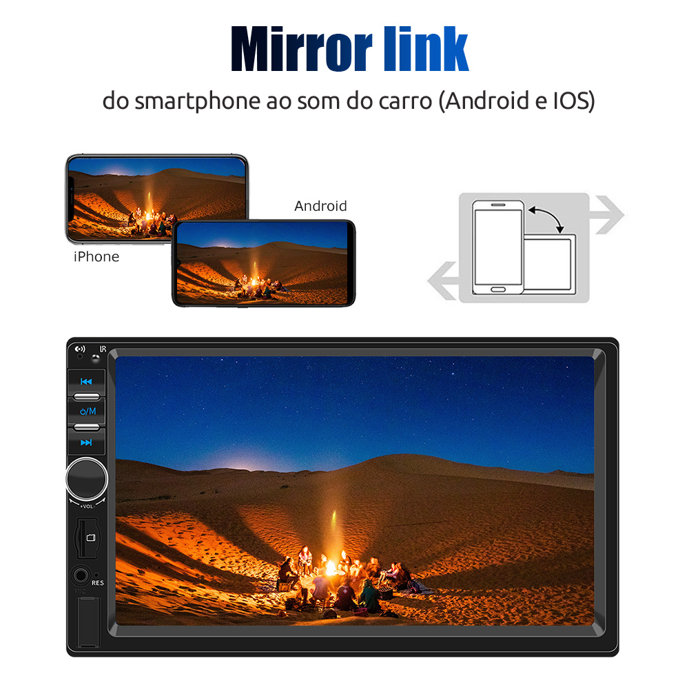 ESSGOO 7018B 7" Car Player 1 Din 2 Din Universal Multimedia MP5 Player Support Mirror Link USB ...