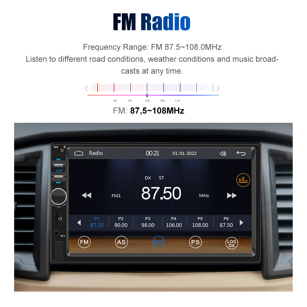 ESSGOO 7018B 7" Car Player 1 Din 2 Din Universal Multimedia MP5 Player Support Mirror Link USB ...